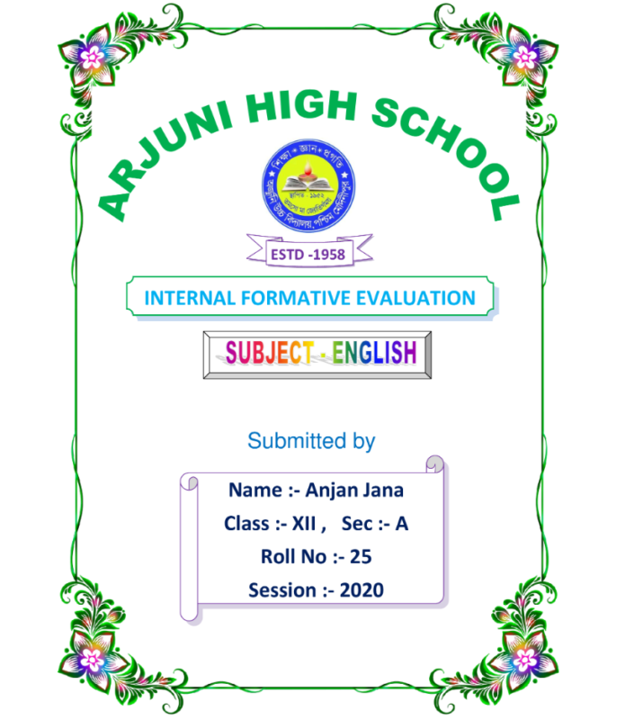 MS WORD SCHOOL PROJECT COVER PAGE - Artzstar.com